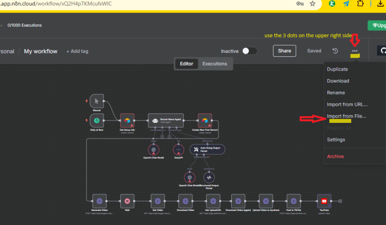 How to Import and Configure a JSON Workflow Blueprint in n8n | Spun Web Technology